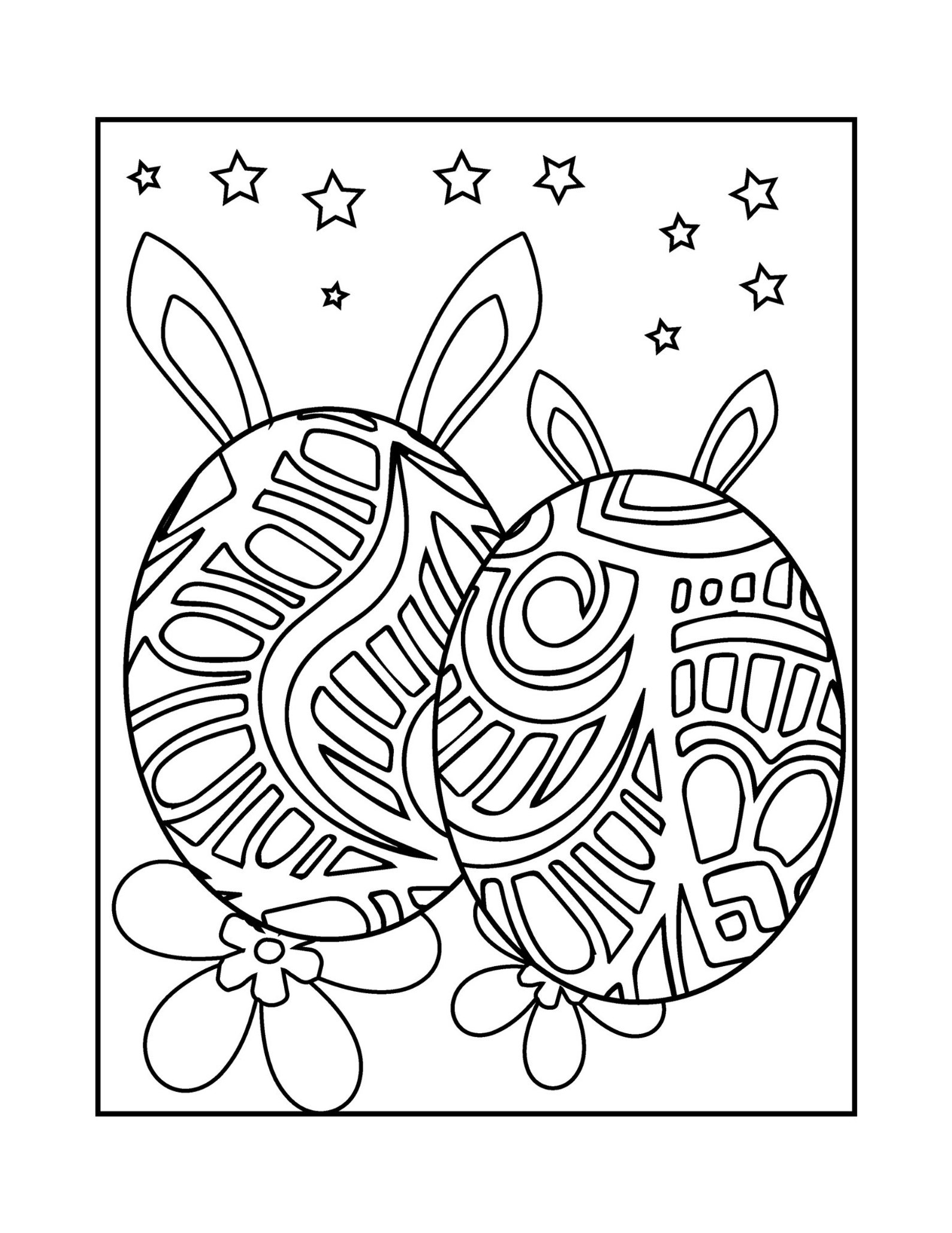 58 Printable Rabbit and Egg Mandala Coloring Pages for Easter, Kid and ...