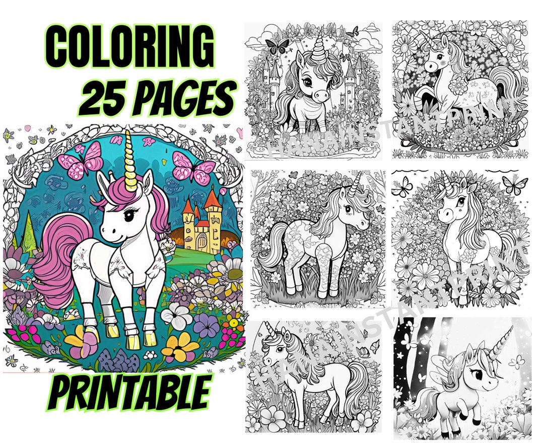 25 Unicorn Coloring Pages for Children and Adults - Cute Whimsical ...