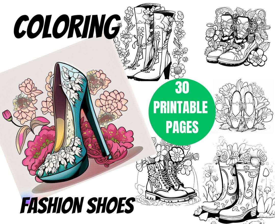 30 Fashion Shoes Coloring Pages - Adults and Children Too - Activity ...