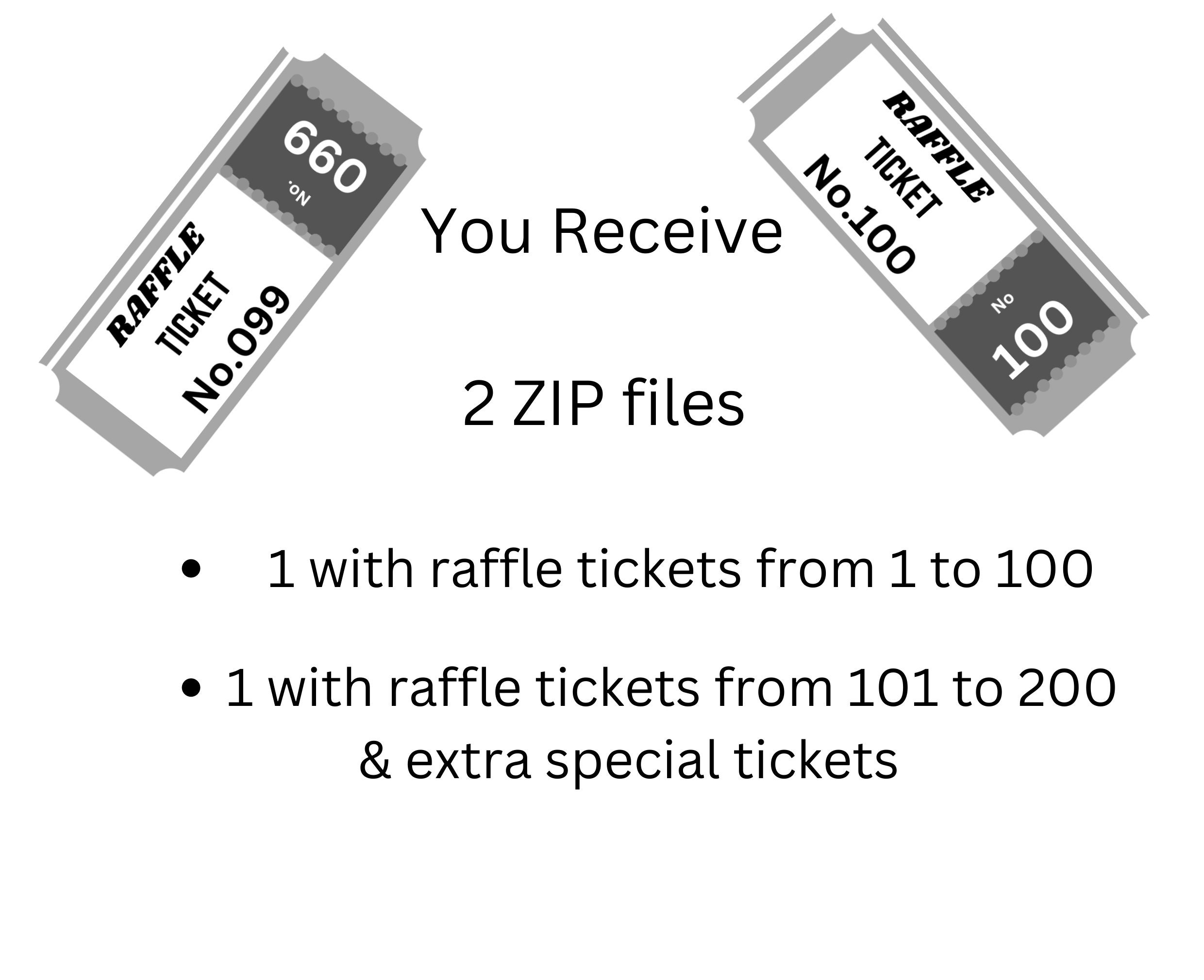 Printable RAFFLE Tickets Fundraising Idea Party Prize Draw - Etsy UK