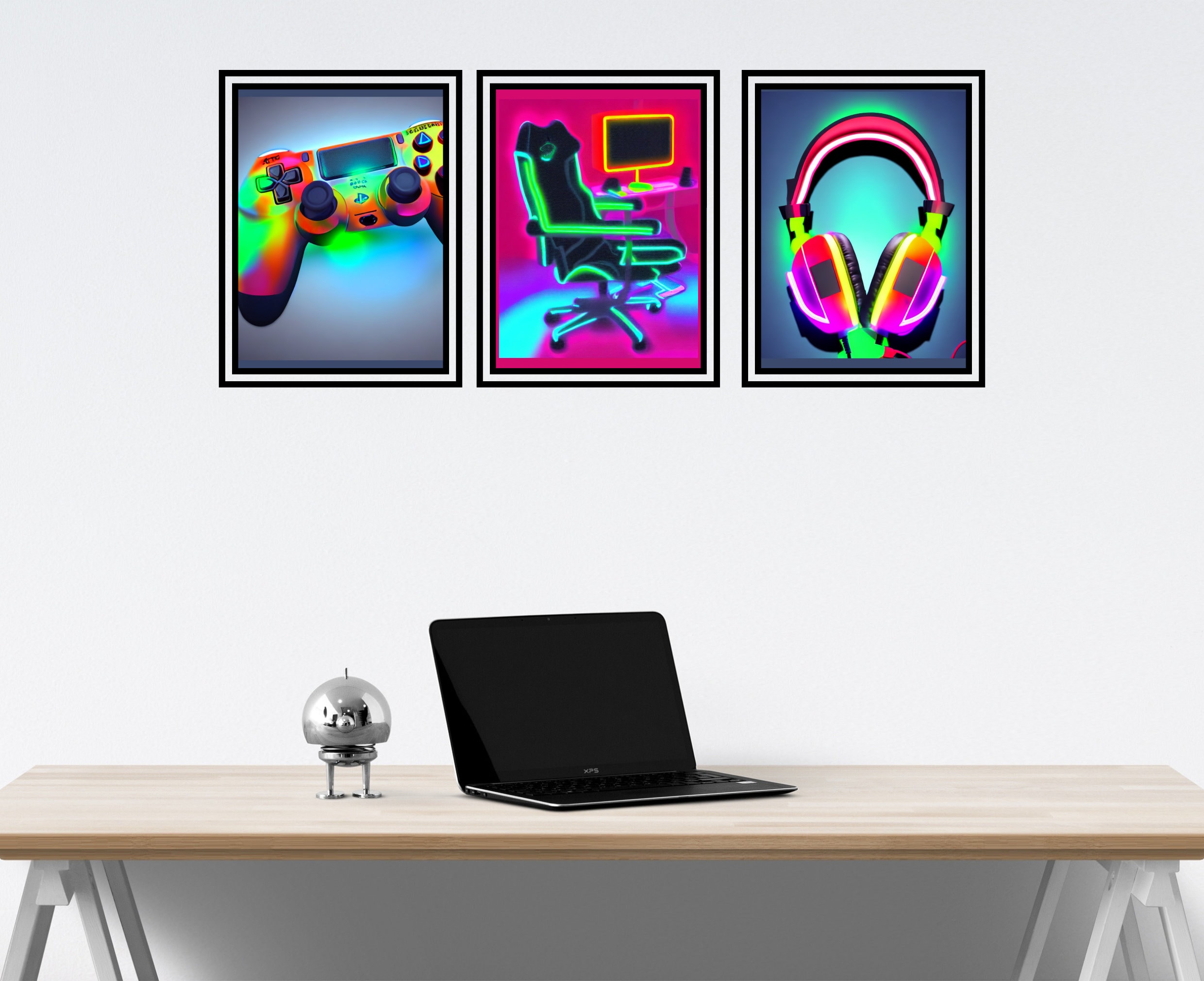 3 Gaming Prints Set, Gamer Prints, Gaming Room Decor , Digital Neon ...