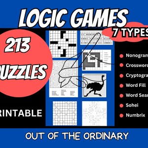 Activity Book for Adults 213 Logic Games 7 Different Types of Puzzles ...