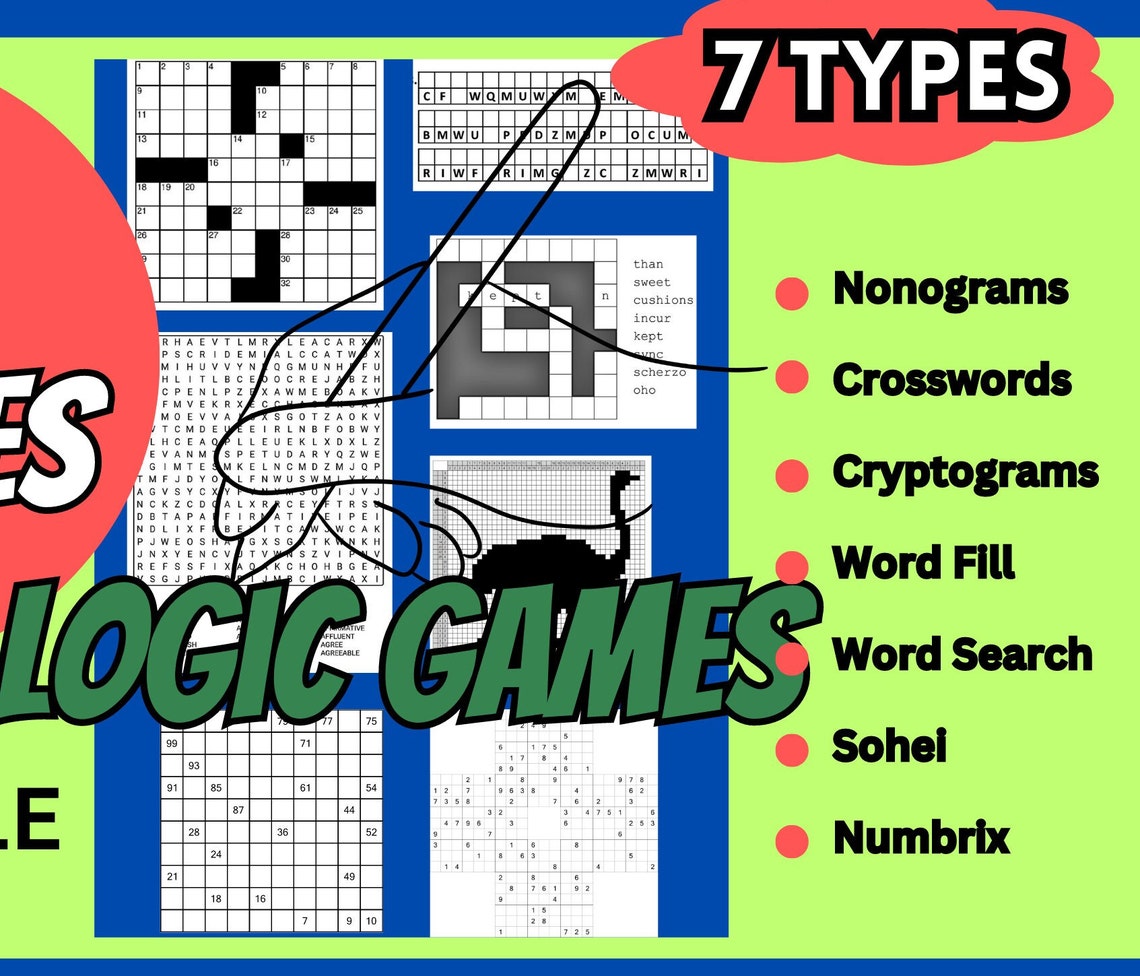 Activity Book for Adults - 213 Logic Games - 7 Different Types of ...