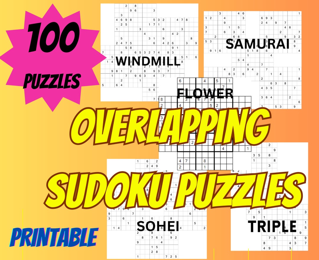 Multi Sudoku Puzzle - Brain Teaser Activity Book - Overlapping Sudoku ...