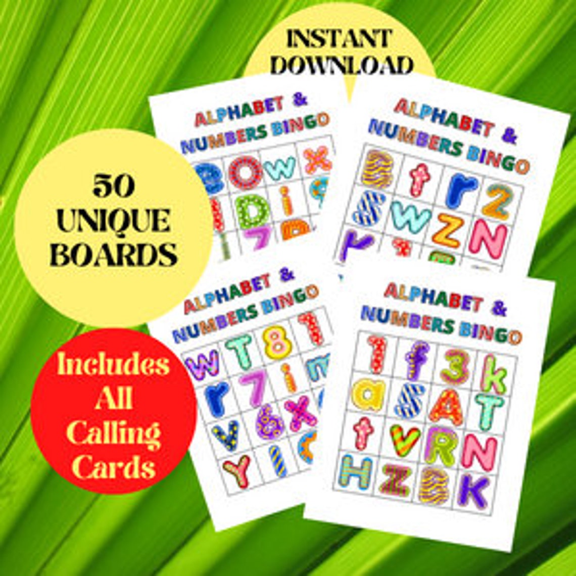 Printable BINGO Boards Alphabet and Numbers Bingo With Upper Case and ...
