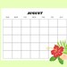 Printable MONTHLY Calendar With Undated Pages - 12 Month Calendar Blank ...