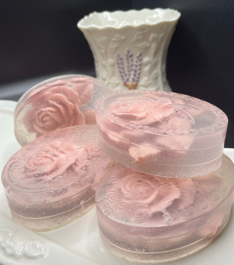 Clear Rose Purifying Soap Bar Rose Soap Bar Embed Glycerin Etsy