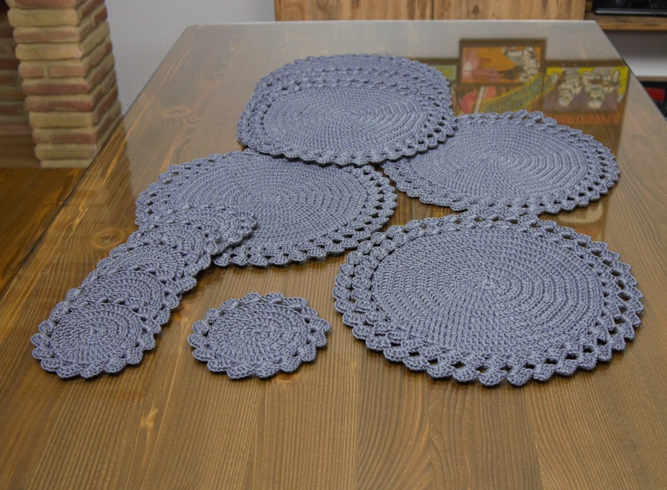 Supla, Crochet Home Decoration , Dinner Plate Mat Set, Kitchen ...