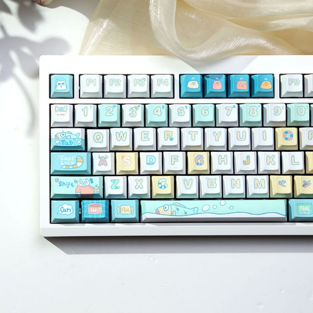 131keys Cat Letter Theme Keycap Set,cherry Keycap,cute Keycap,cat ...