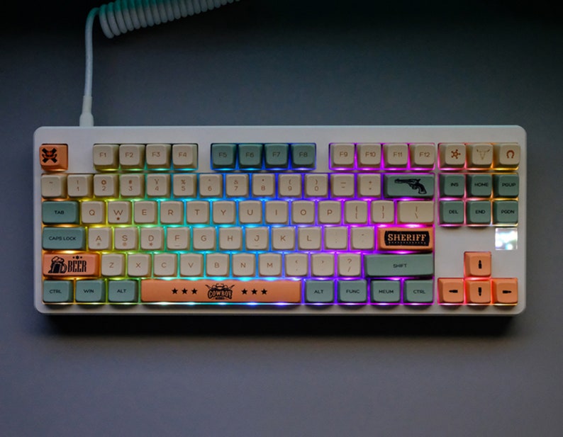 134PCS Cowboy Theme Keycaps Set Mechanical Keyboard Keycap - Etsy