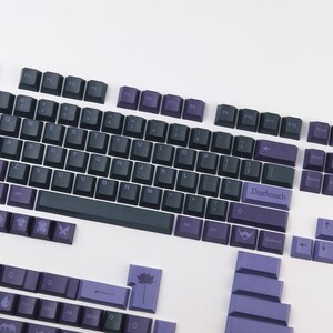 141PCS Black Lotus Theme Keycaps Set, Purple Keycap Set, Cherry Keycaps ...