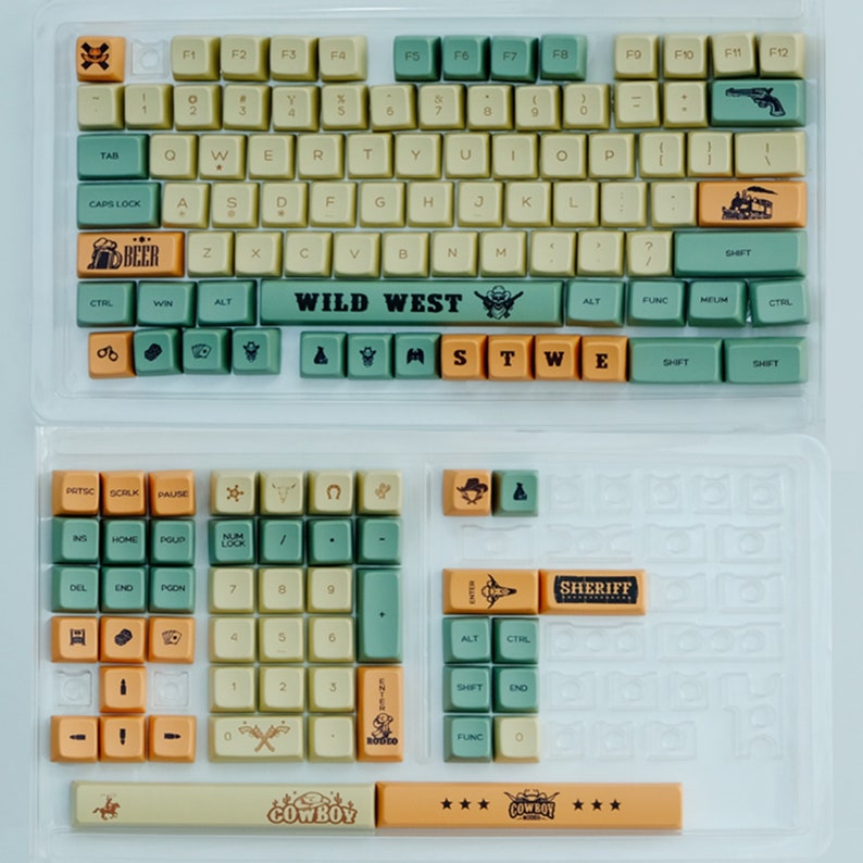 134PCS Cowboy Theme Keycaps Set Mechanical Keyboard Keycap - Etsy