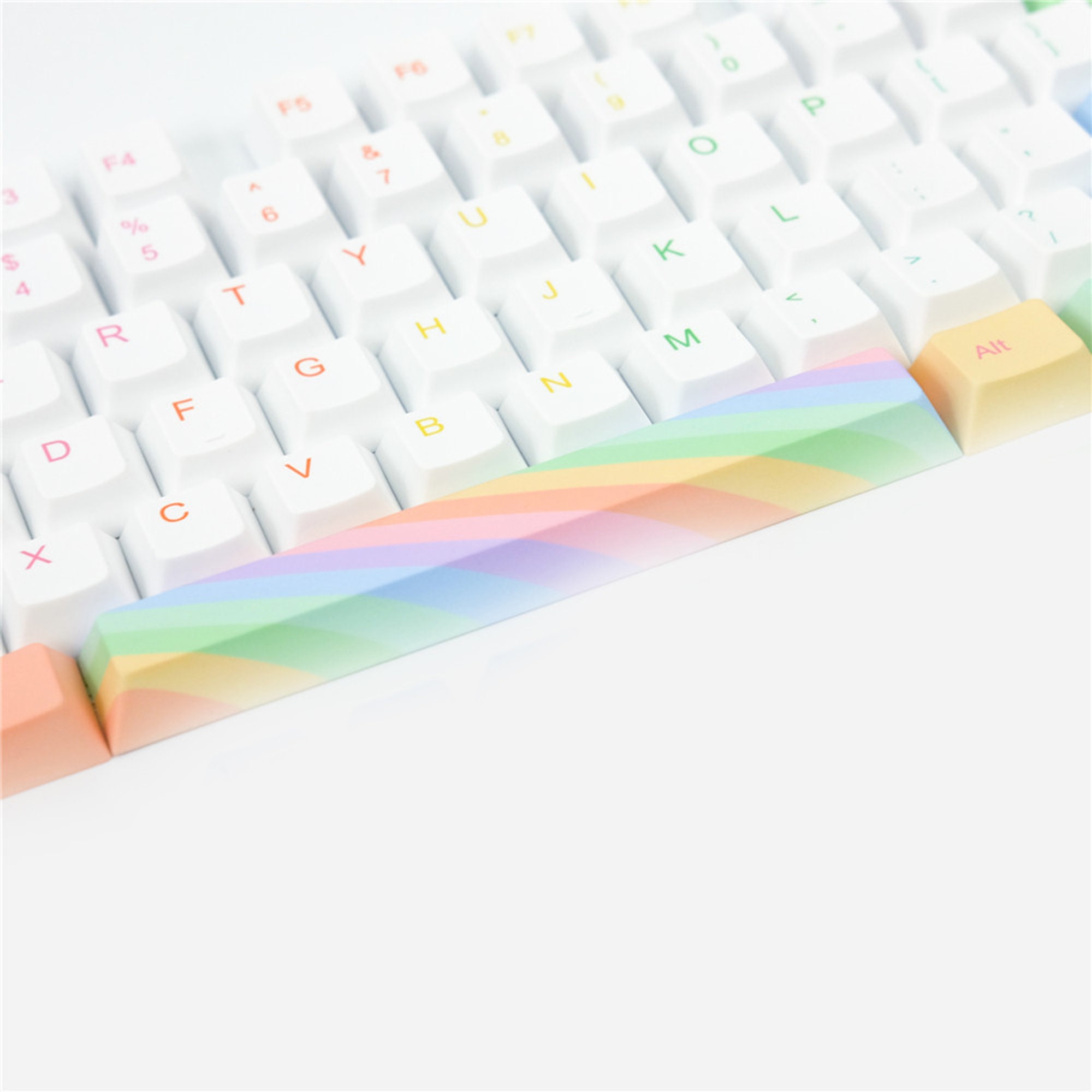 Rainbow Theme Keycaps Set Cute Keycap Set Mechanical - Etsy