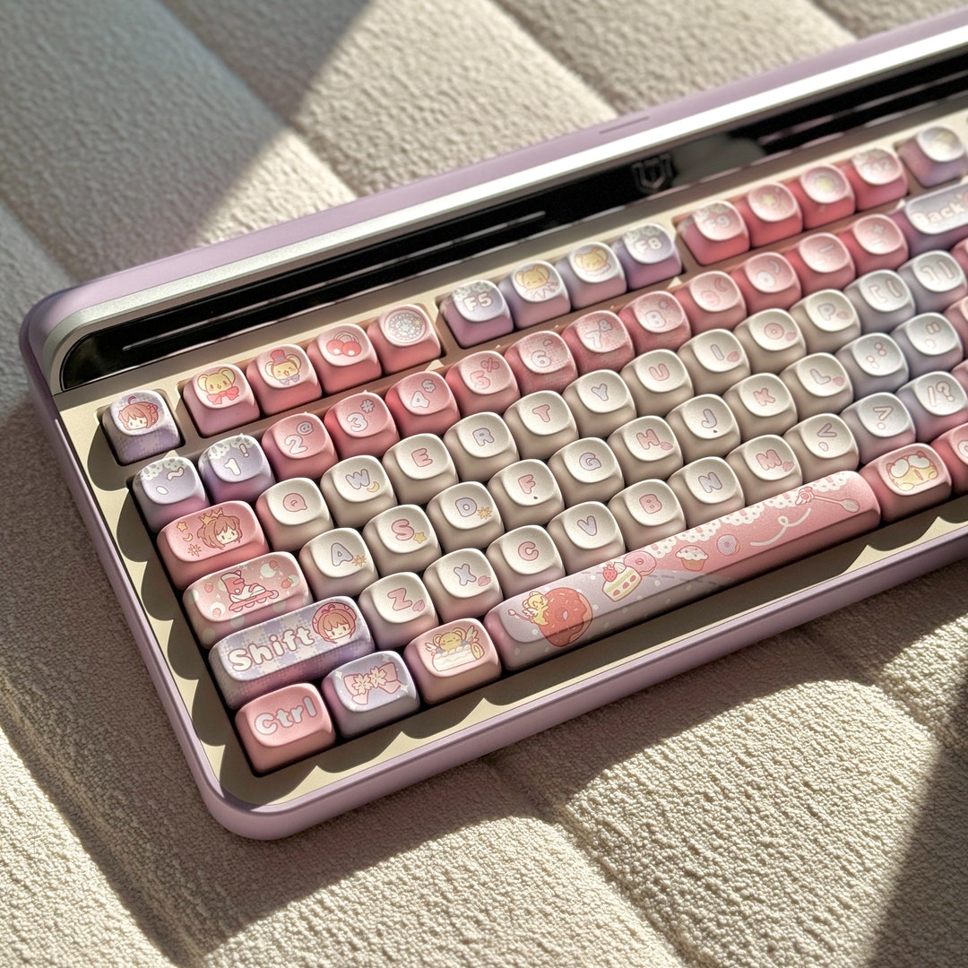 142PCS Magical Girl Theme Keycap Set,moa/cherry Keycap,pbt Keycap,cute ...