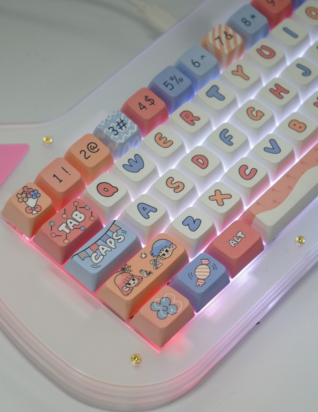 125keys Candy House Theme Keycaps Set,mda Keycap,pbt Keycap,cute Keycap ...