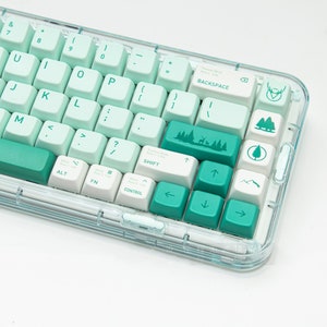 135PCS Forest Theme Keycaps Set, Mint Green Keycaps Set, PBT Keycaps ...