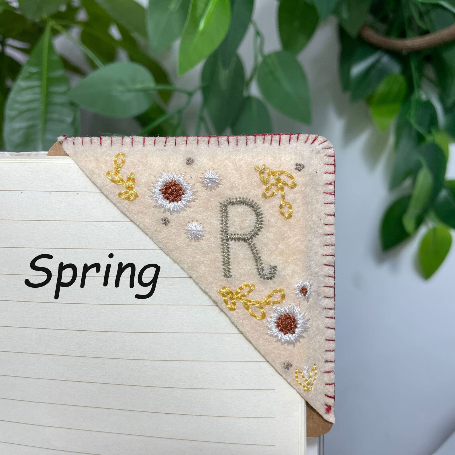 Embroidered Bookmark Cute Flower Embroidery Bookmarks Hand - Etsy