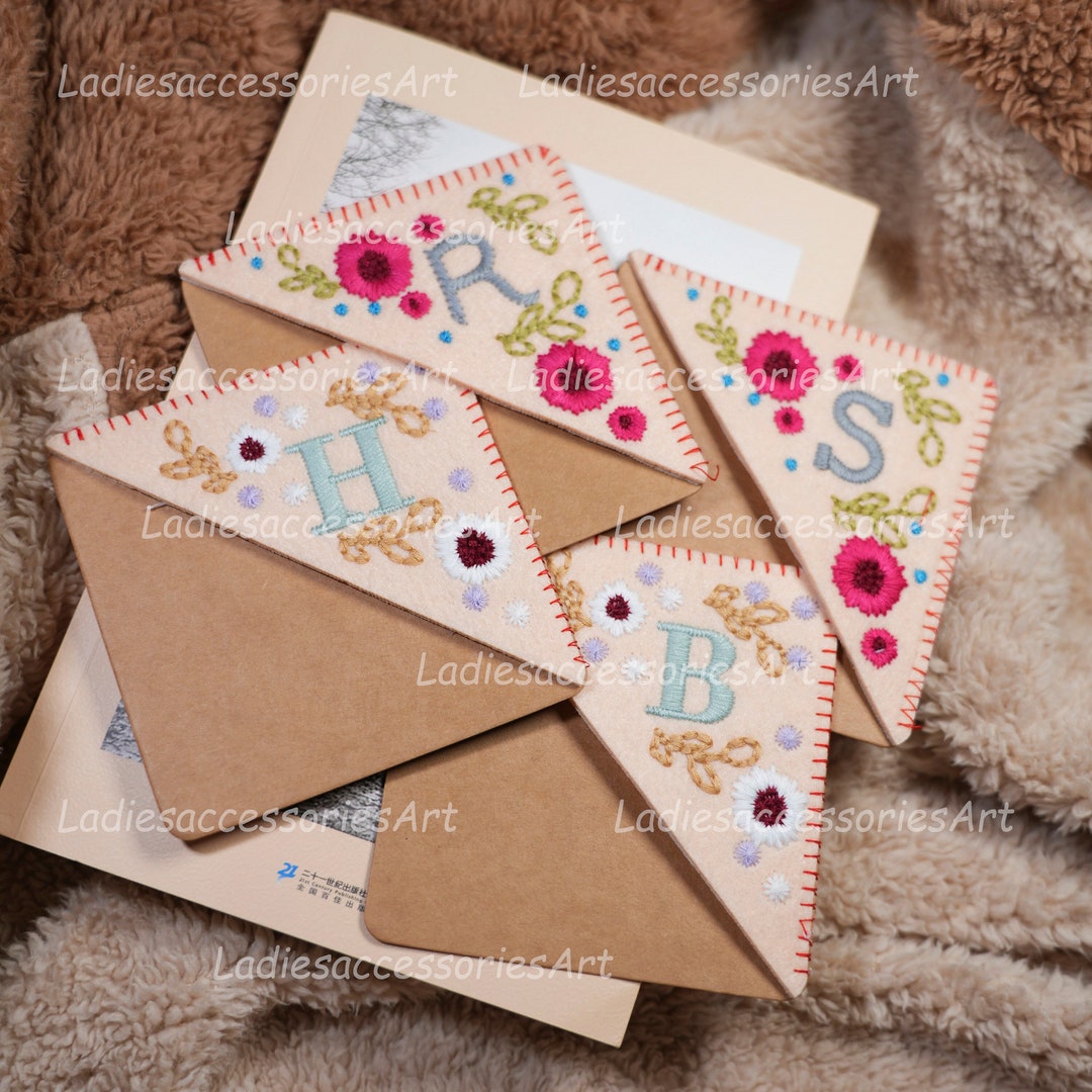 Embroidered Bookmark Cute Flower Embroidery Bookmarks Hand - Etsy