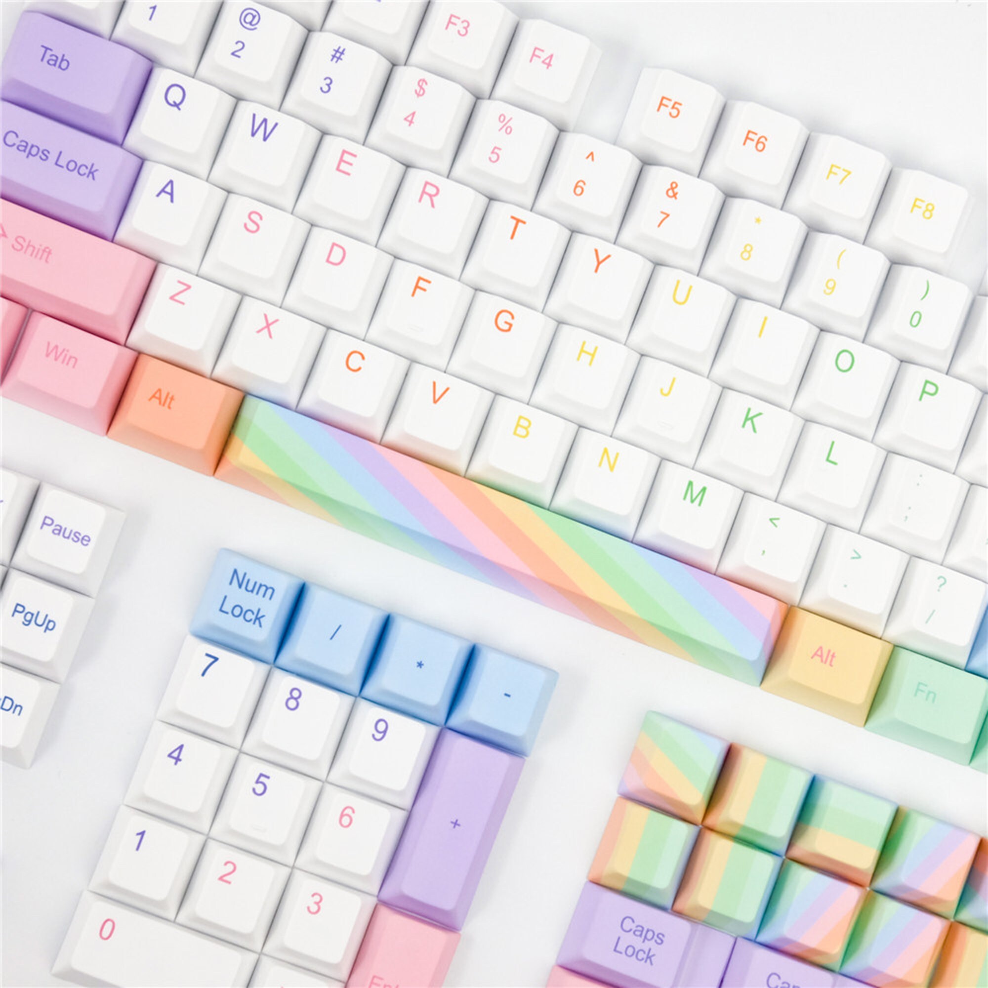 Rainbow Theme Keycaps Set Cute Keycap Set Mechanical - Etsy