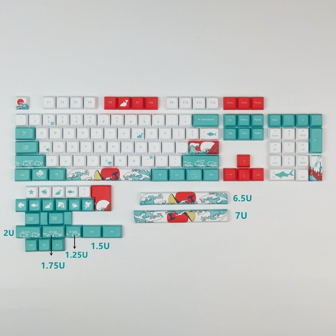 108PCS Waves Whale Theme Keycaps Set Custom Keycaps Set - Etsy