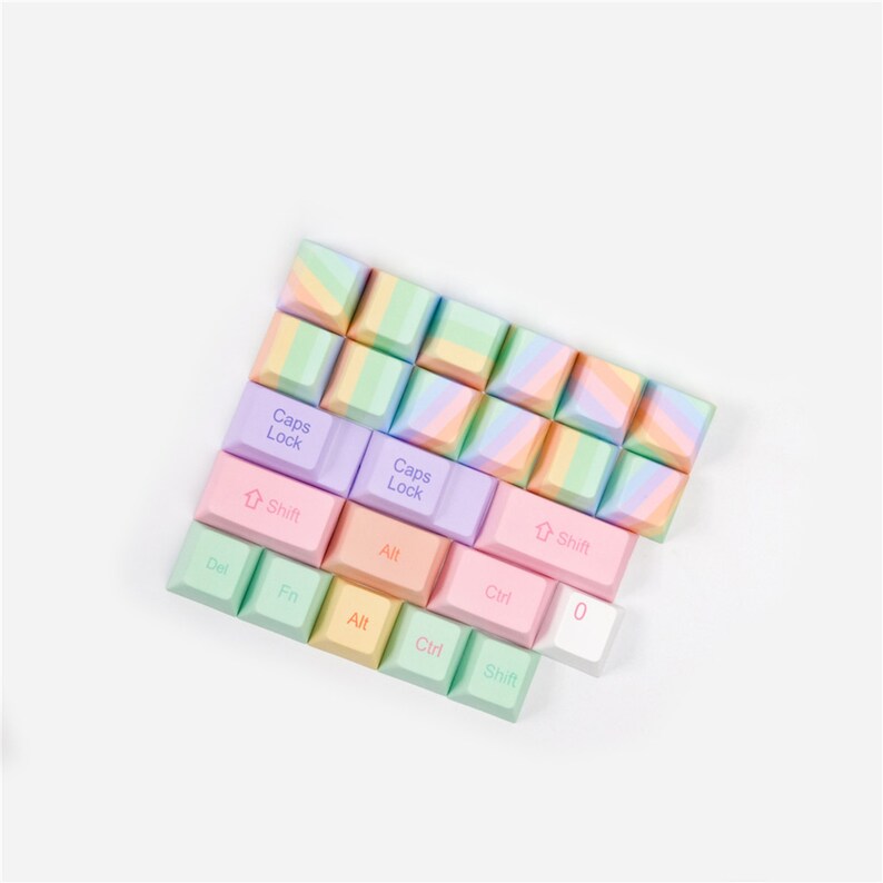 Rainbow Theme Keycaps Set Cute Keycap Set Mechanical - Etsy
