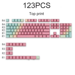 Rainbow Gradient Theme Keycaps Set, Top/side Print Keycaps, PBT Keycaps ...