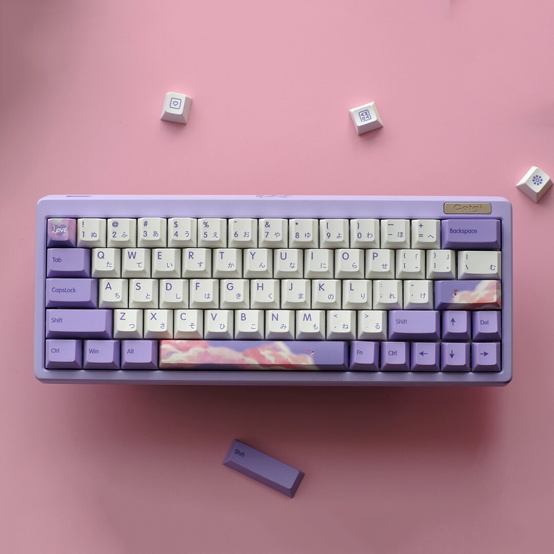 139PCS Sweet Dream Theme Keycaps Set, Purple Keycap Set, Mechanical ...