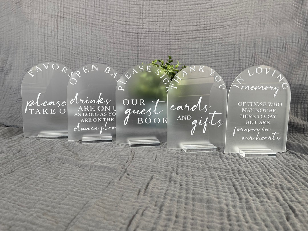 Acrylic Wedding Sign Bundle, Wedding Decorations Table Decor ...