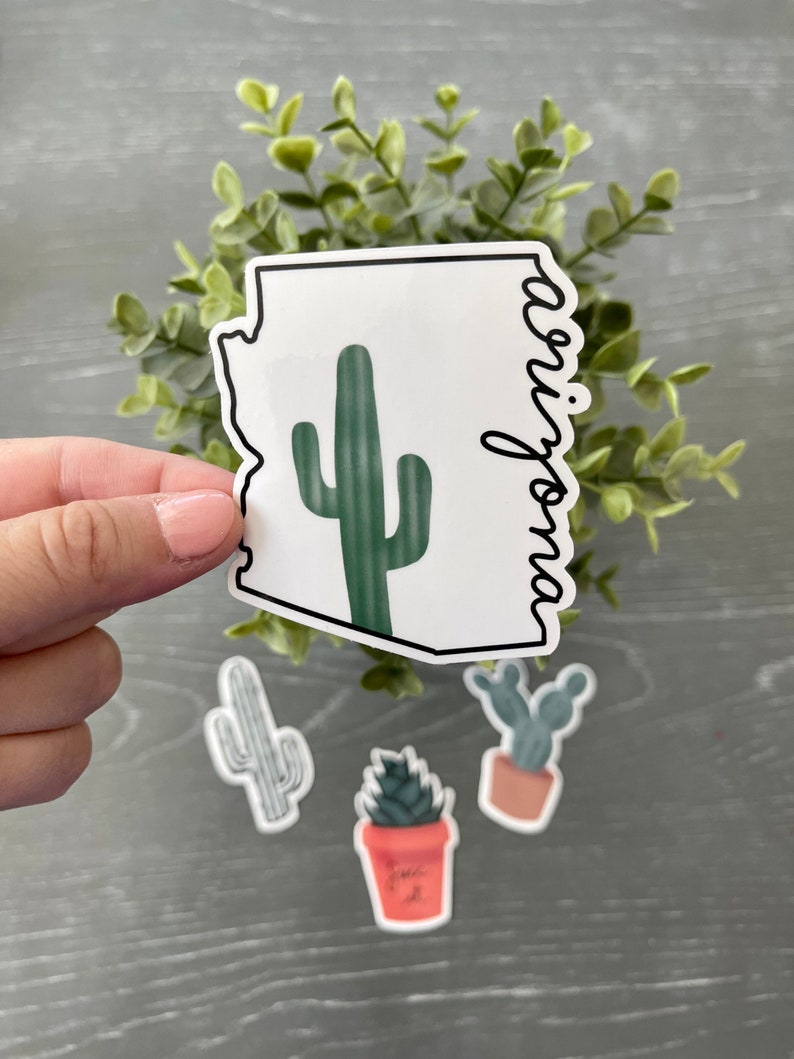 Arizona State Outline Vinyl Sticker, Water Resistant Water Bottle ...