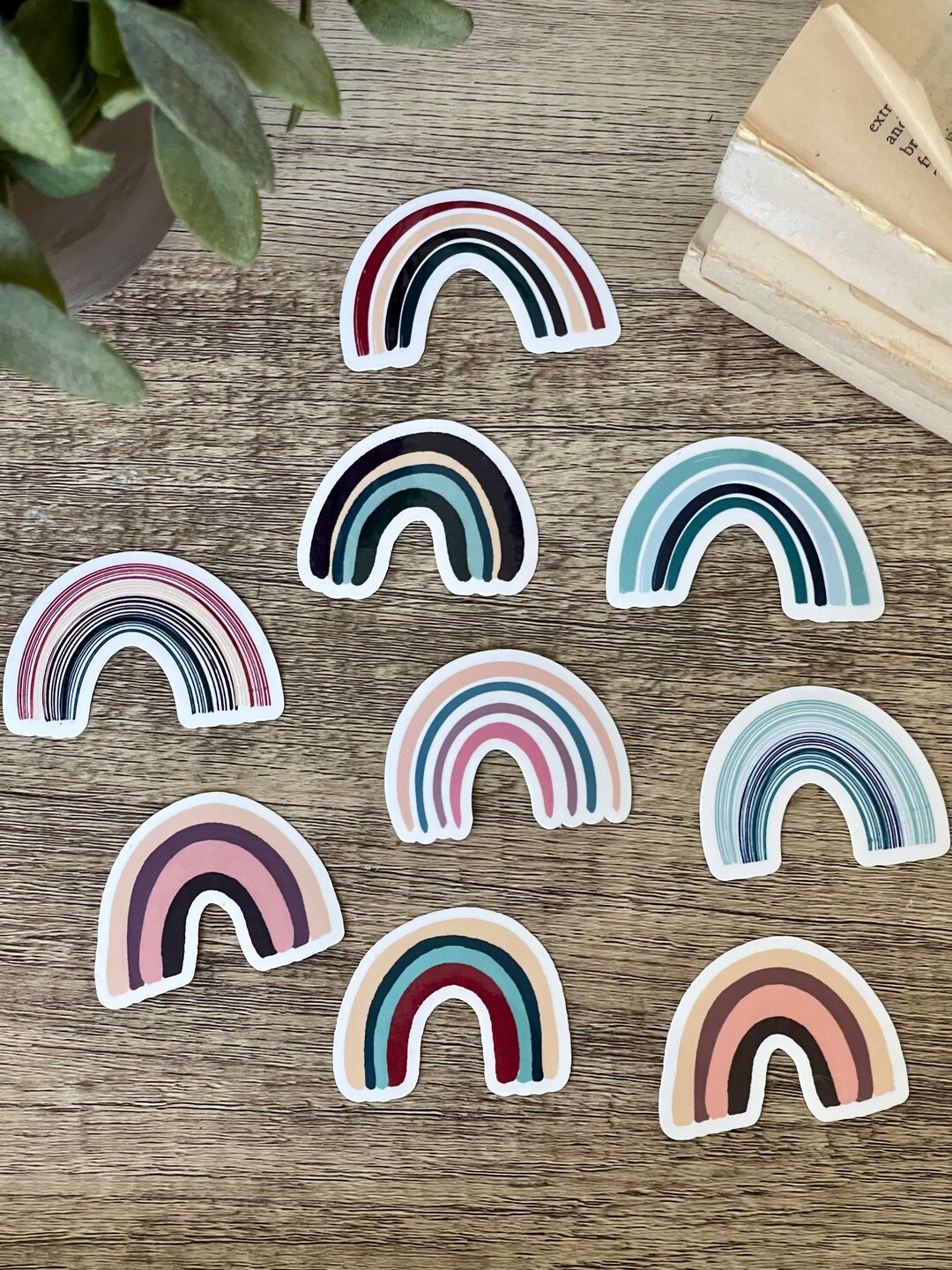 Mini Rainbow Sticker Pack, Water Resistant Water Bottle Stickers ...