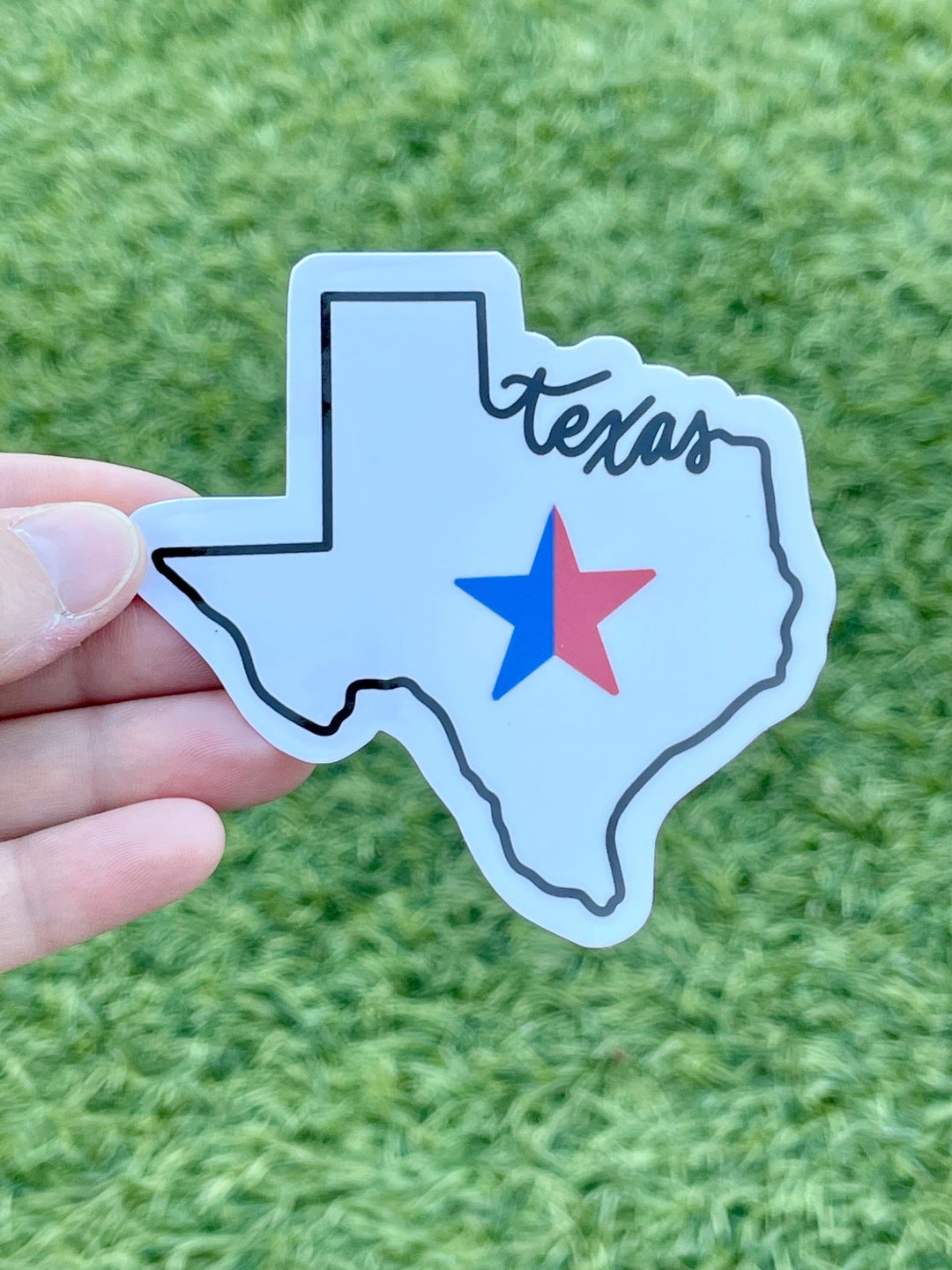 Texas State Vinyl Sticker, Water Resistant Water Bottle Sticker, Lone ...