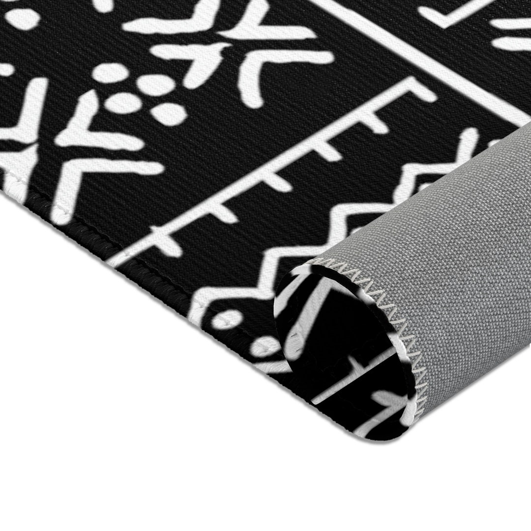 Black African Print Area Rug - Etsy
