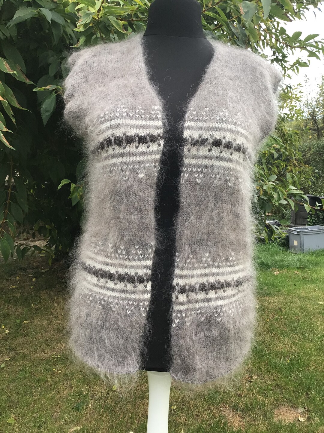 Knitted Vest Made of Angora Goat Wool, 100% Ecological Wool, Warm, Cozy ...
