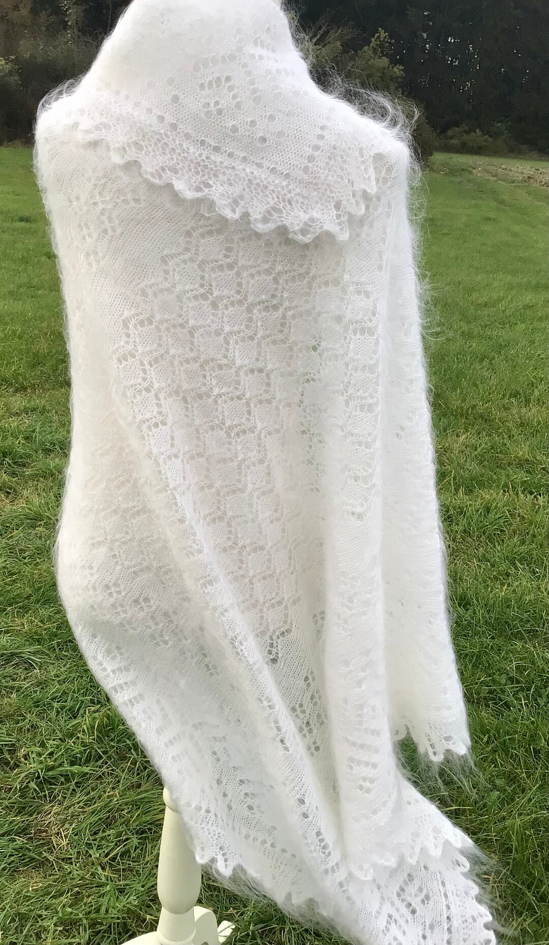 Pañuelo de mohair, bufanda confeccionada con lana de cabra Angora 100% ...