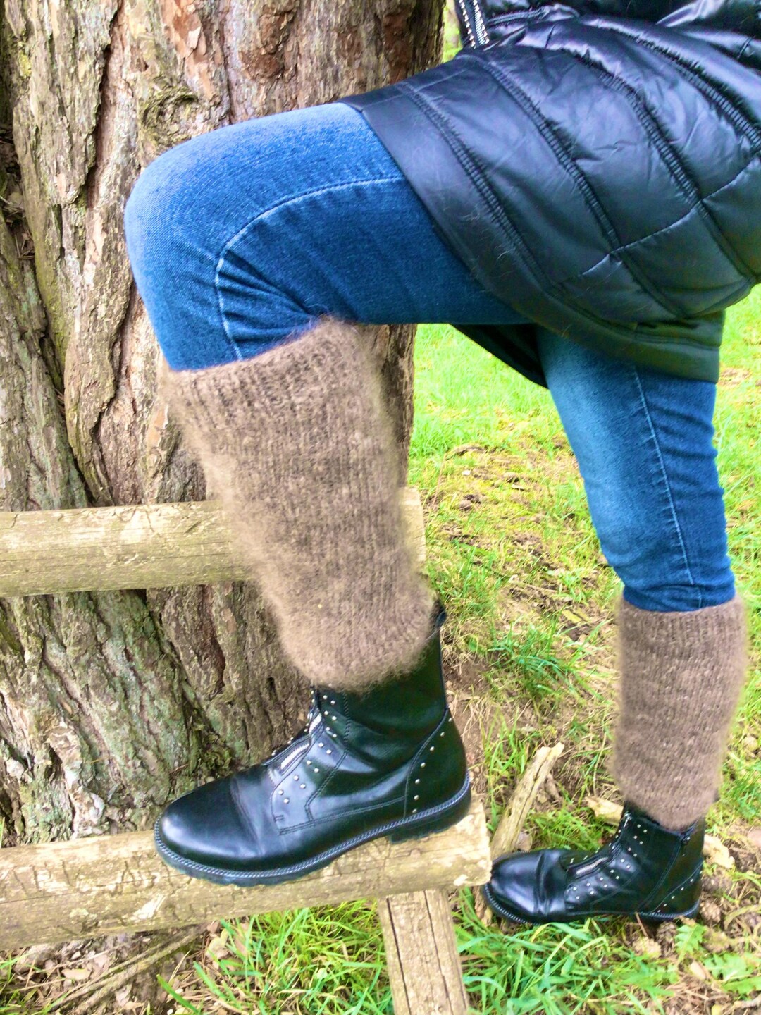 Leg Warmers Warm Ecological Angora Goat Wool Fluffy Organic Wool Leg ...