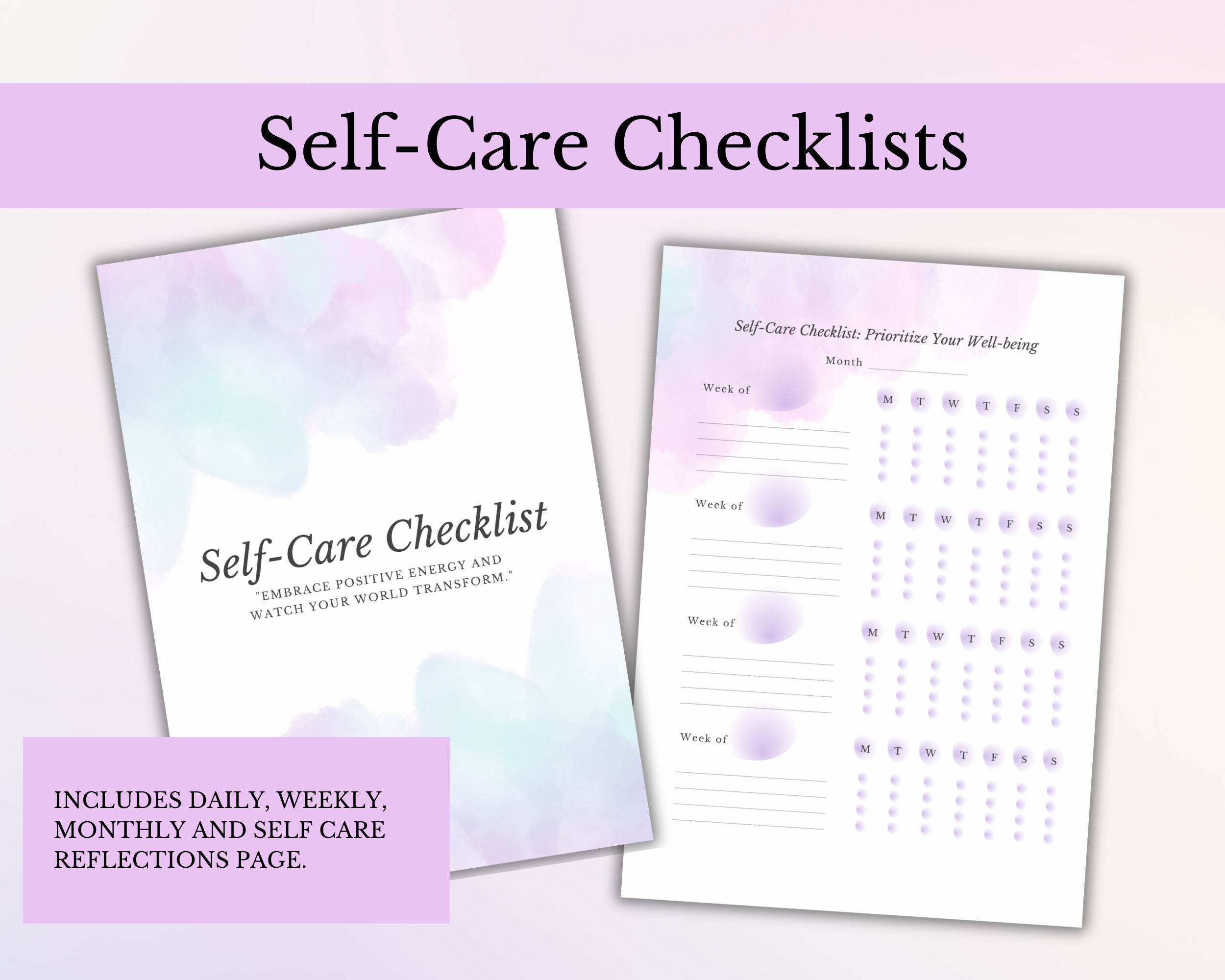 Self Care Checklist for Healthy Habits and Prioritize Self-care ...