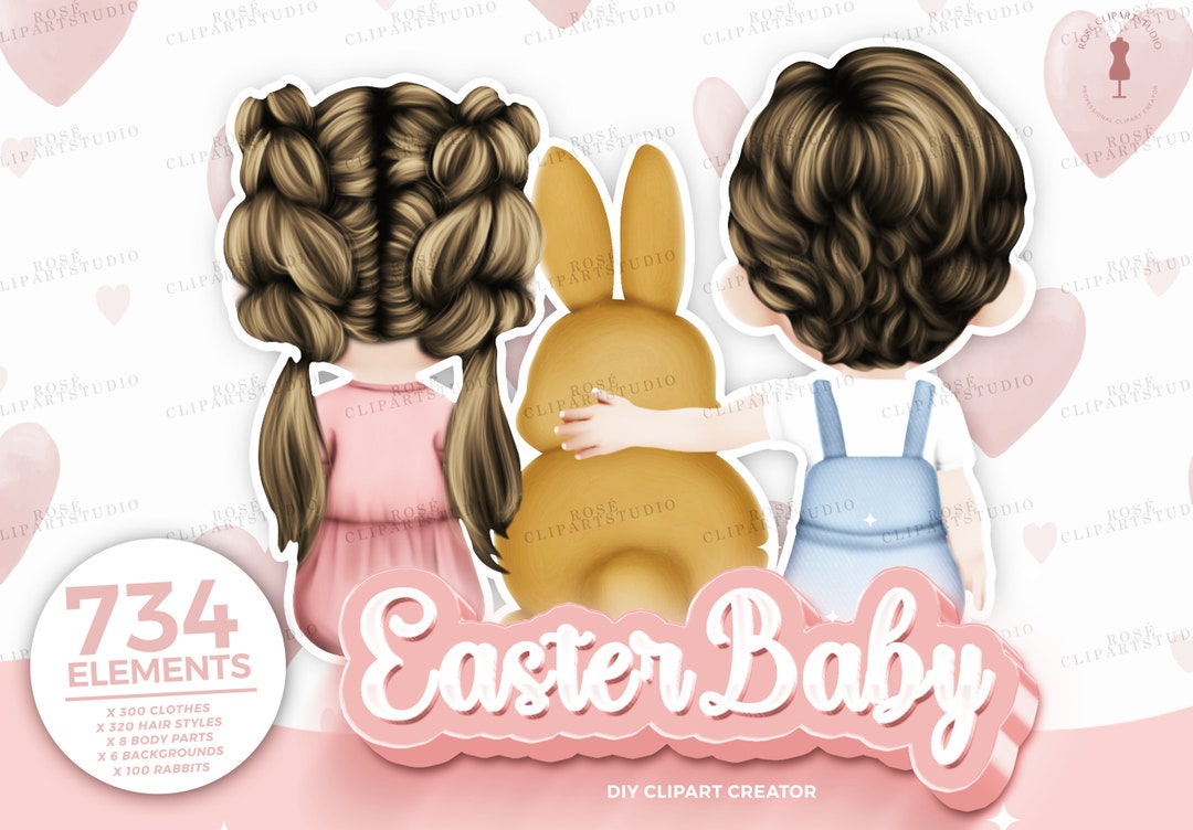Easter Baby Clipart, Baby Clipart,spring Clip Art, Rabbits, Easter Gift ...