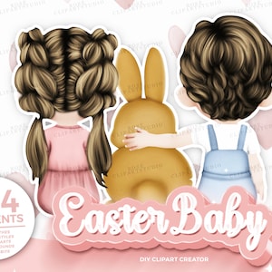 Easter Baby Clipart, Baby Clipart,spring Clip Art, Rabbits, Easter Gift ...