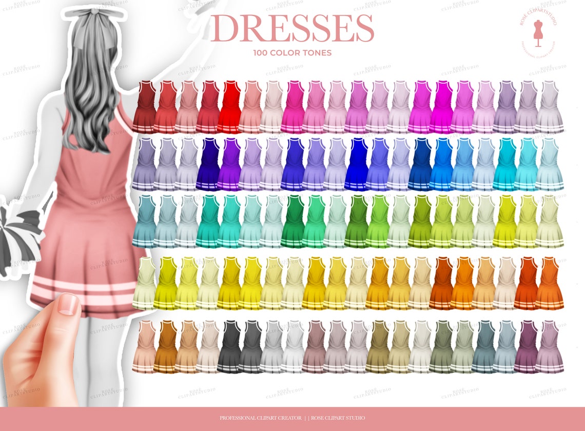 Cheerleadersgirl Clip Art Custom Cheerleader Sports Girls | Etsy