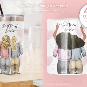 BFF Best Friend Love Clip Art , Heart Hands Girls BFF Clipart, Soul ...