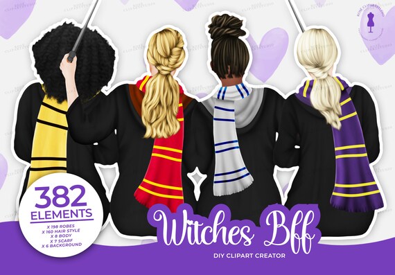 Witchers BFF Best Friend Clip Art witches Best Friends Witch | Etsy