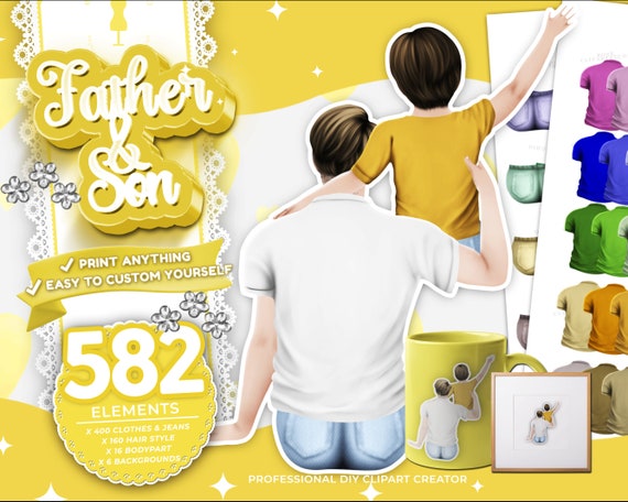 Family Clip Art Father's Day Gift Clipart Parents | Etsy