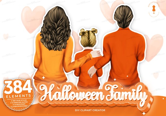 Halloween Family Clip Art Halloween Clipart Parents Clipart - Etsy