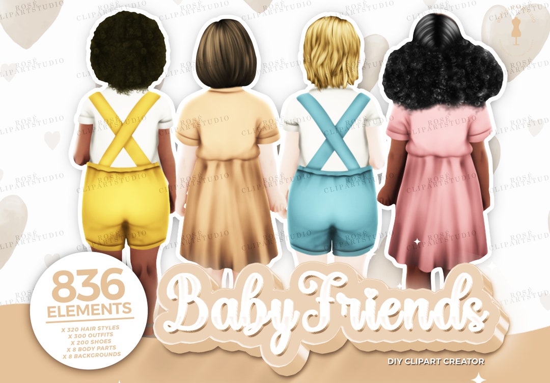Baby Friends Clip Art ,friends BFF Clipart, Baby Clipart ,best Friends ...