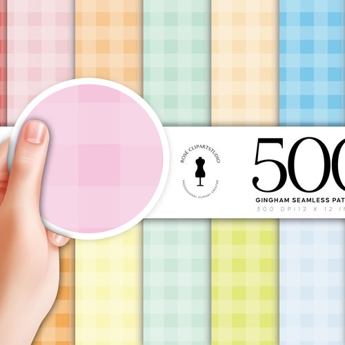 Scrapbooking Gingham Bundle of 5 Instant Digital Download pastel colour ...