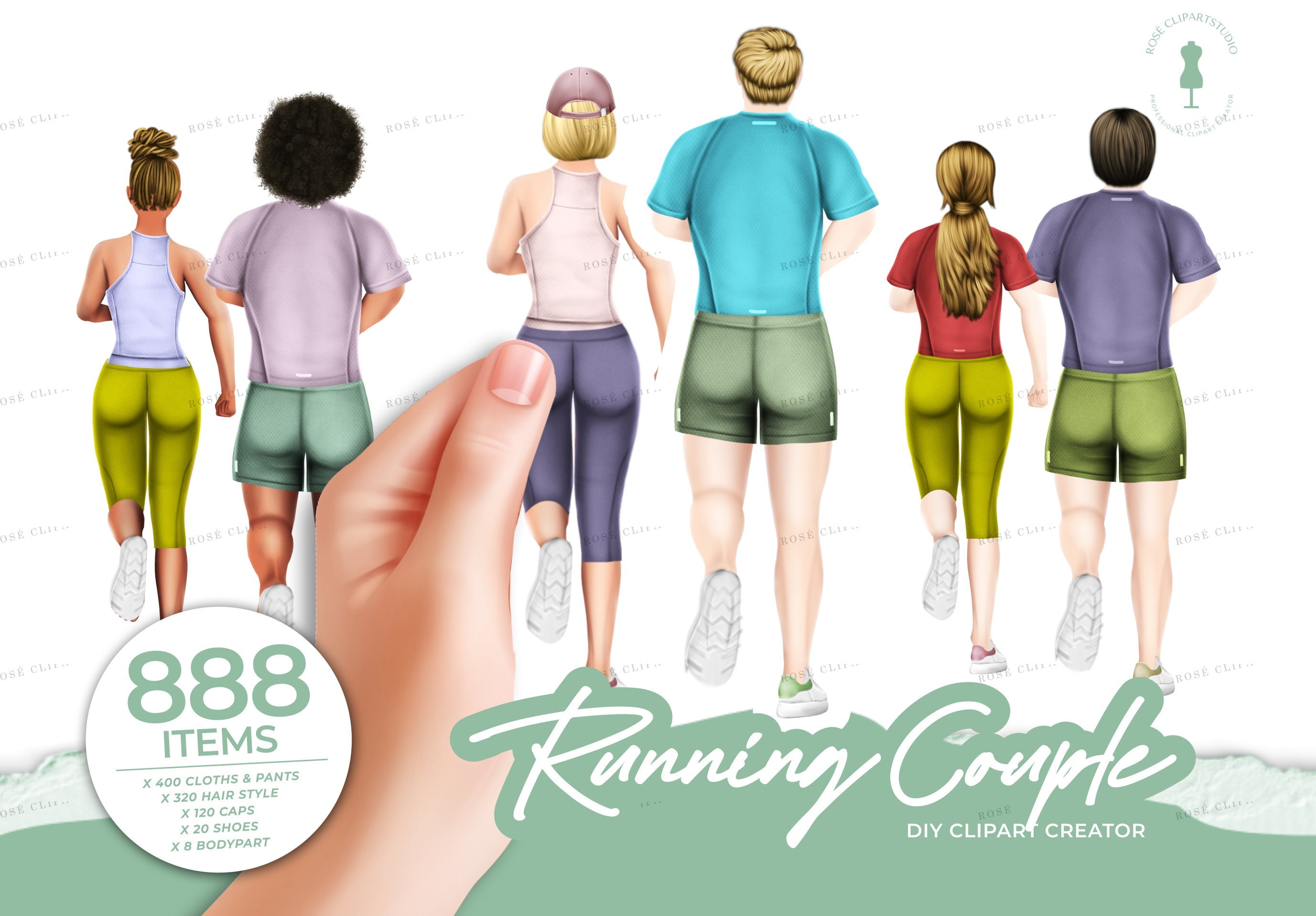 Runners Clipart Fitness Clipart Sport Clipart Workout Clipart | Etsy