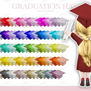 Graduation Girls Chibi Clipart, Classmates Clipart, Graduation Gowns ...