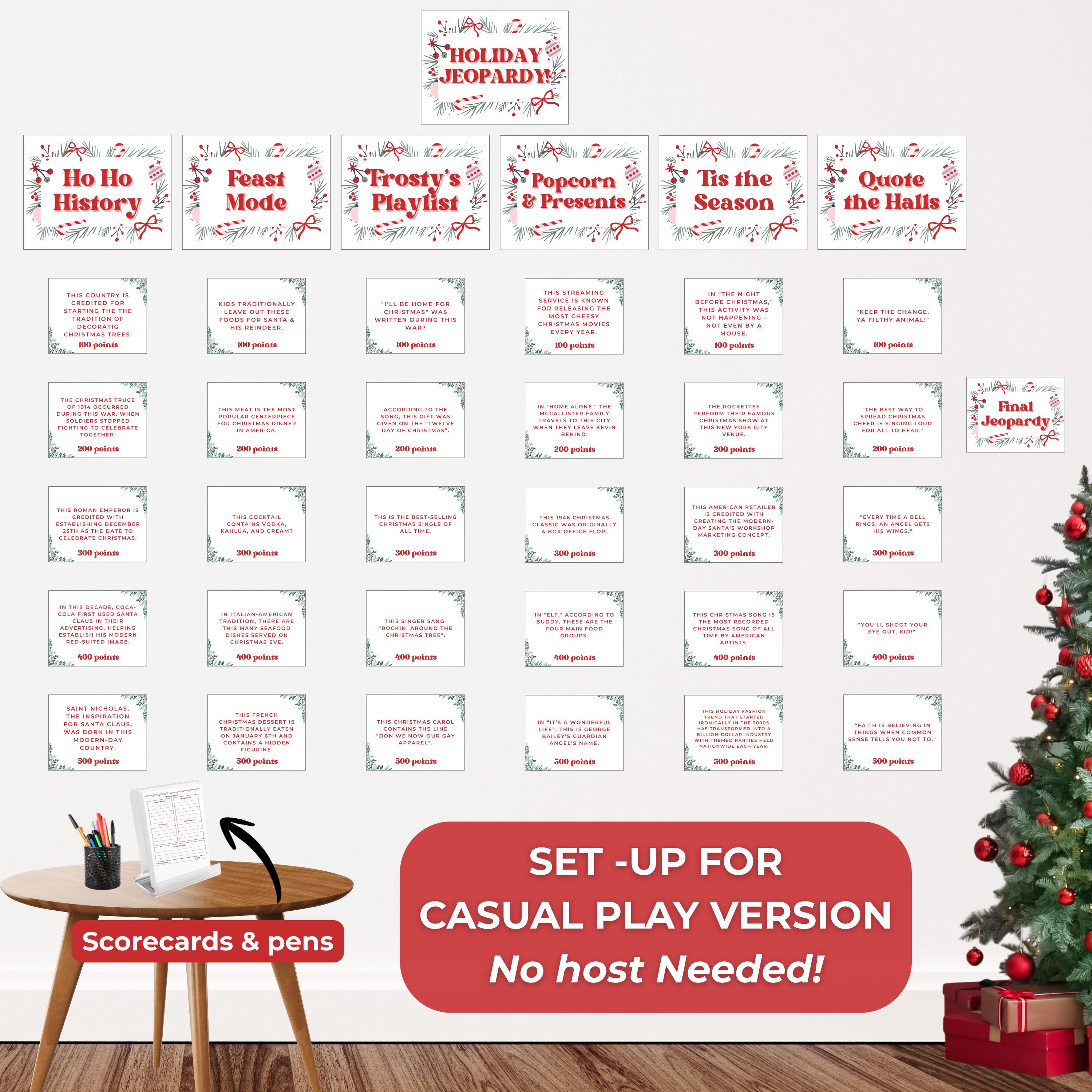 Holiday Jeopardy Printable Party Game (digital Download) - Etsy