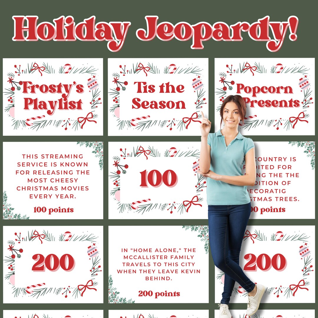 Holiday Jeopardy Printable Party Game (digital Download) - Etsy