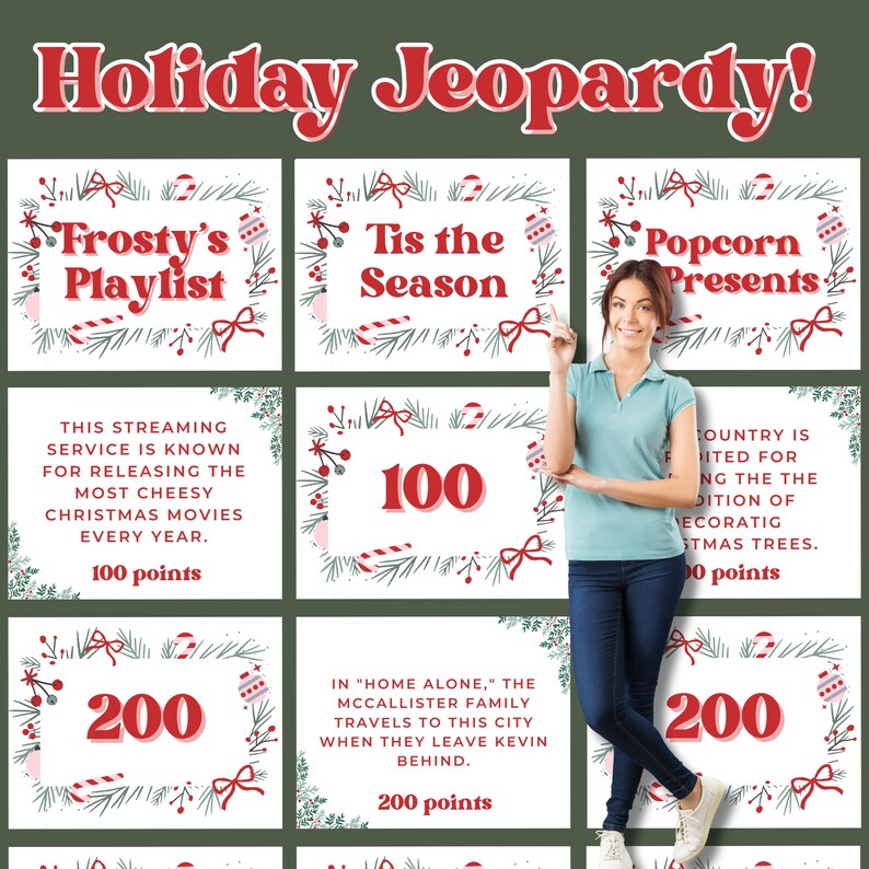 Holiday Jeopardy Printable Party Game (digital Download) - Etsy